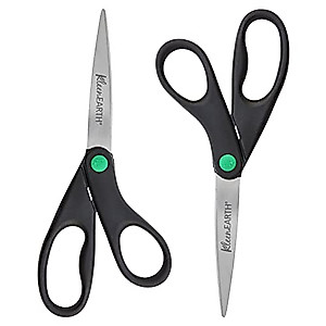 Westcott 15179 8-Inch KleenEarth Recycled Scissors for Office and Home, Black, 2 Pack