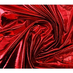Spandex Fabric Metallic Ferrari RED / 60" Wide/Sold by The Yard