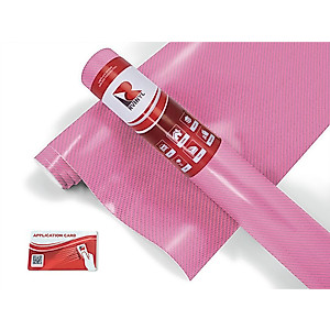 Rwraps 4D Carbon Fiber Vinyl Car Wrap Film in Pink - 5ft x 1ft - Vehicle Sheet Roll with Adhesive Back and Air Release Technology