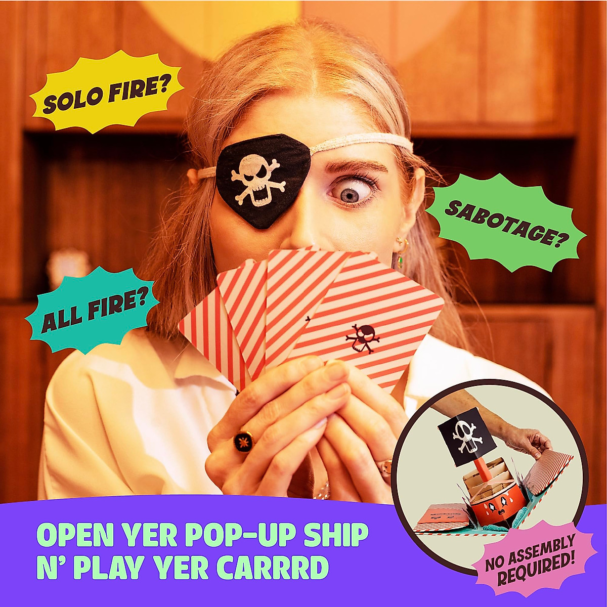 Fire in The Hole! The Pirate Adventure Board Game for the Whole Family. Sustainable Tabletop Strategy Game for Kids, Adults, Halloween, Christmas, Thanksgiving, Birthdays, Game Night Gift, 2 4 Players