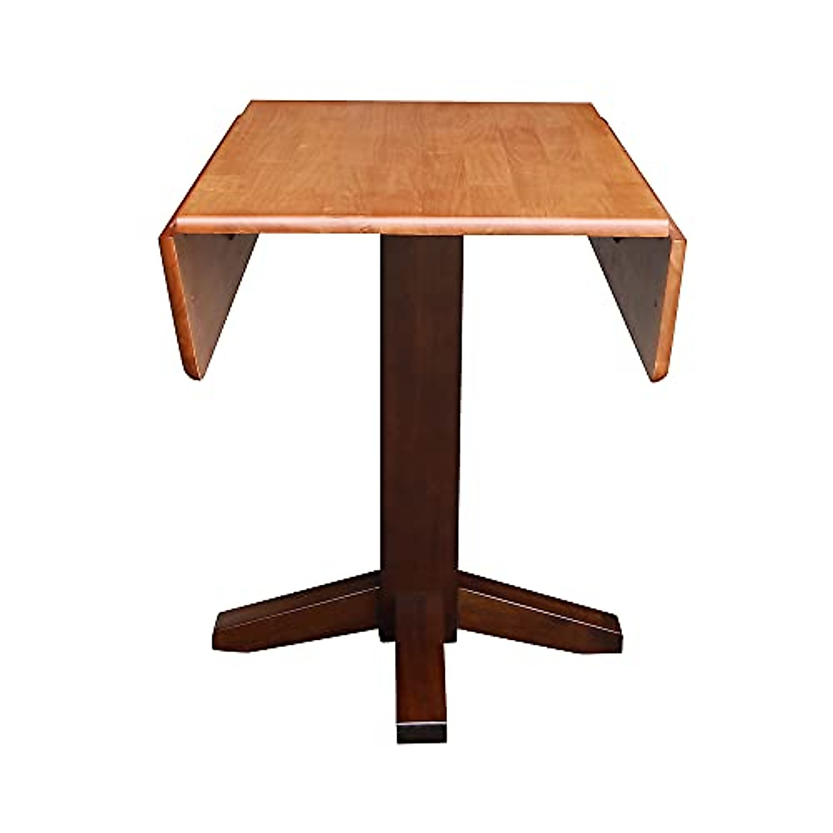 International Concepts Square Dual Drop Leaf Dining Table, 36", Cinnamon/Espresso