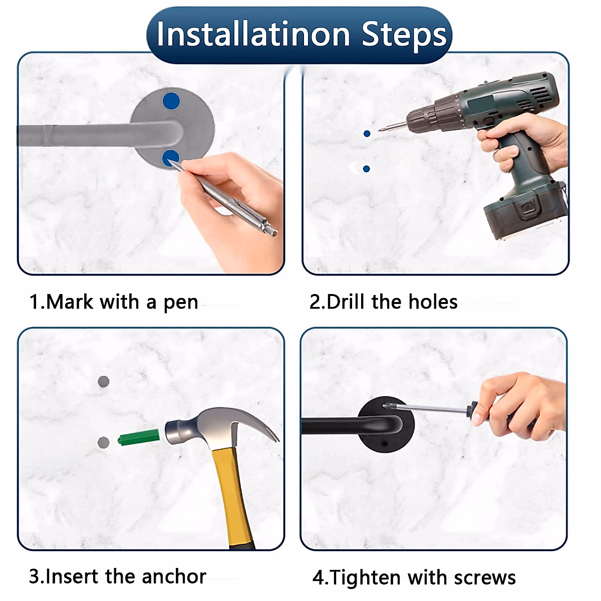 RETOONGKING Coffee Mug Holder Wall Mounted,1PC Coffee Cup Holder Coffee Mug Rack for Wall Black Metal Rod with 5 Removable Hooks,Organize Cooking Utensils or Mugs for Kitchen Restaurant Bar (1)