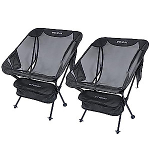 WTVIDAS Folding Camping Chair,Compact Backpacking Chair with Side Pockets Cup Holder,Portable Chair Full Breathable Mesh,Ultralight Aluminum Camp Chair for Festivals Fishing Picnic Beach and Hiking.2