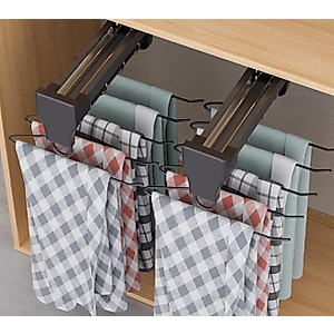 Necygoo Pull Out Closet Rods Retractable 41cm 16” Pants Hanger Clothes Rack with Screws Valet Rod for Closet Pull Out