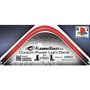 Power Light Decal and Underlay Sticker Combo for PS5 PlayStation 5 (Red)