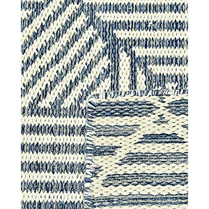 Solo Rugs Edra Contemporary Handmade Area Rug, 8' 0" x 10' 0", Denim