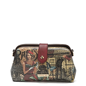 Nicole Lee Amaya Mini Crossbody, Multi Zip Compartments, Adjustable Detachable Crossbody Strap, Small (Paris Fashion Week)