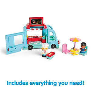 Kidoozie Cruisin Cuisine Playset, 7 Piece Lights and Sounds Food Truck, Imaginative Figure Play, for Children 18 Months and Up, Multi