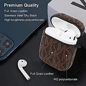 AirPods Case Cover with Keychain, Luxury Full-Body Hard Shell Airpods Protective Cover Case Designed for AirPods 2 & 1, for AirPods Wireless Charging Case
