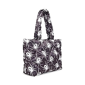 Betsey Johnson Holding Pattern Pillow Tote, Black/White