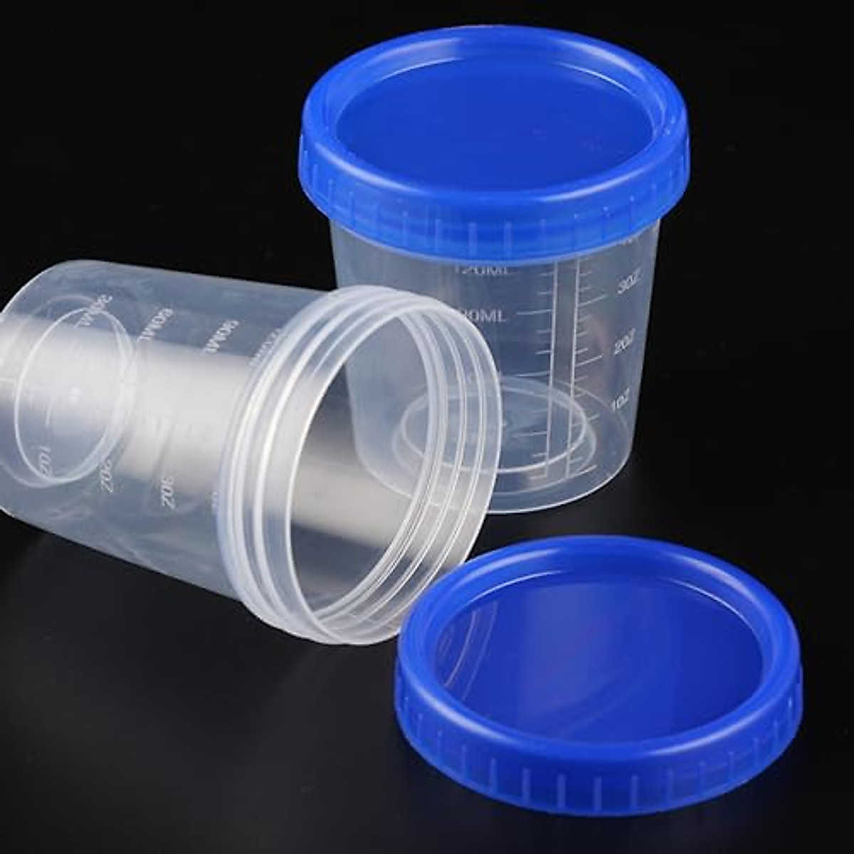 FEOOWV 12pcs 4oz Salad Dressing Container to Go - Small Containers with Lids Leakproof Condiment Containers with Screw Lids Reusable Stackable Plastic Dip Sauce Containers (Blue)
