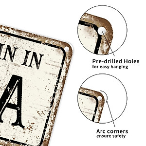 Back Home Again in Louisiana Metal Sign Wall Art Louisiana State Silhouette Retro Aluminum Metal Signs American State USA Map Metal Plaque Quality Metal Sign for Front Porch Outdoor 12x3in