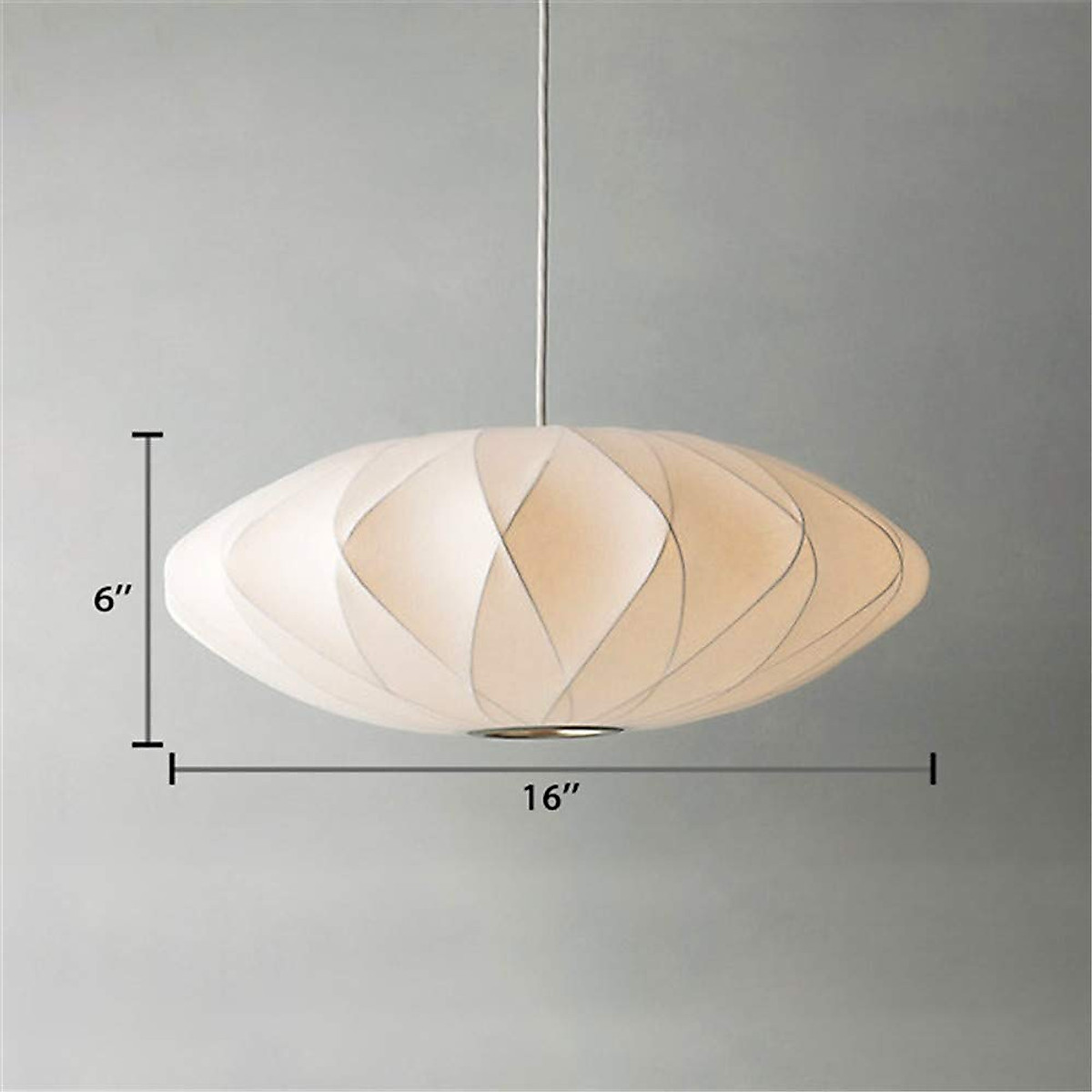 RUNNUP North Europe Designer Fabric Saucer Pendant Light Creatiion Postmodernism Ceiling Fixtures Hanging Lighting Lamp for Coffee Shop Teahouse Dining Room, 15.75''