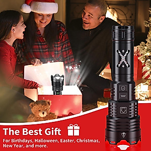 Rechargeable Led Flashlights High Lumens,Super Bright Flashlight True 1500,000LM,Powerful Tactical Flashlight Up to 24H Long Battery Life |Zoomable|6 Light Modes|IP67 Water Resistant for Home Camping