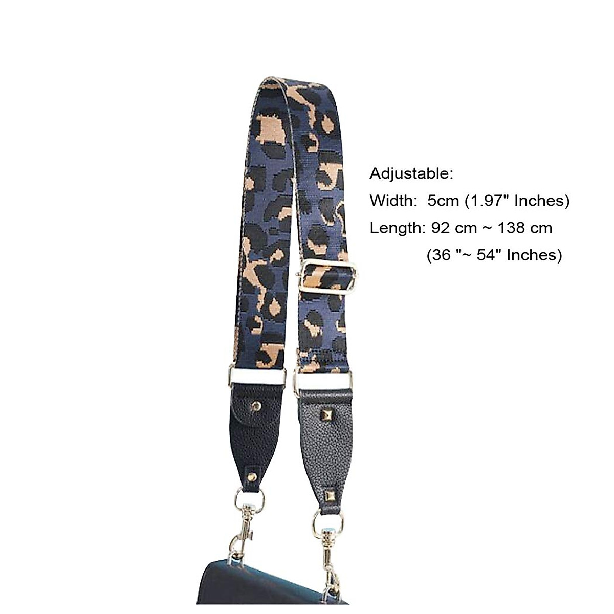 1.97" Wide Strap Adjustable Crossbody Bag Strap Replacement All-Match Canvas Strap Purse Strap Handbags Strap (Dark Blue)