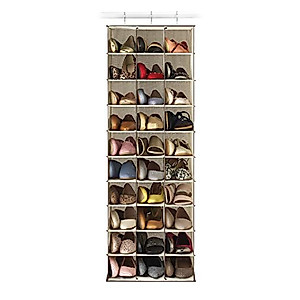 Whitmor 30 Section Hanging Shoe Shelves, Tan