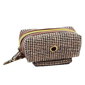 Pets Inn Dog Poop Bag Holder with Leash Attachment - Fits Any Dog Leash - Includes Free Roll of Dog Bag, burberry, Burberry Brown, 3.75,2,2