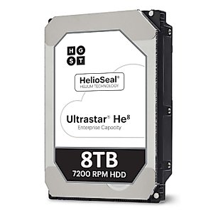 HGST Ultrastar He8 HUH728080ALE604 8TB 7200 RPM SATA 6Gb/s 3.5in 128MB 512e HDD (0F23668) (Renewed)