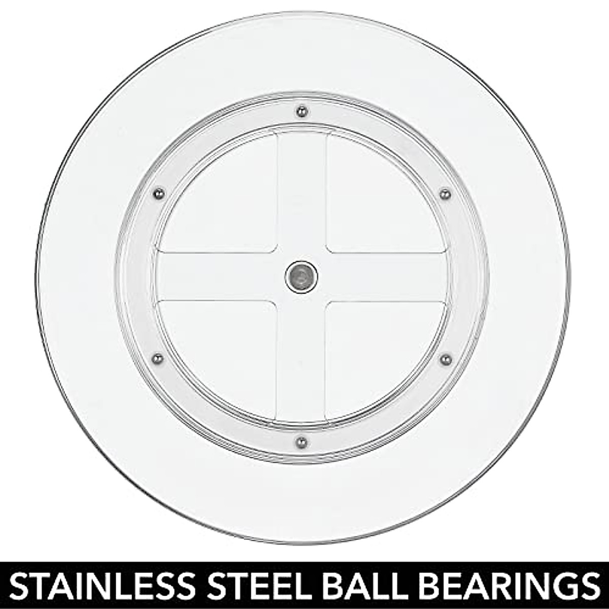 mDesign Lazy Susan Turntable Plastic Spinner for Kitchen/Bathroom, Pantry, Fridge, Cupboards, or Counter Organizing, Fully Rotating Organizer for Food, 11.5" Round - Lumiere Collection - 2 Pack, Clear