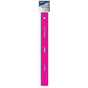 BAZIC 12-Inch (30cm) Shatterproof Flexible Ruler, Case of 24