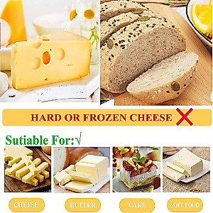 Cheese Slicer Stainless Steel Butter Cutter Cheese Cutter with Precision Scale Plate for Accurate Cuts with Four Replacement Cords and Knife and Fork Set of Four for Cheesecake Butter Sausage