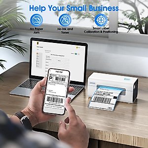 BPXX Bluetooth Thermal Label Printer, Wireless 4×6 Shipping Label Printer for Small Business, Label Printer Support Android/iPhone/Windows, Compatible with Shopify, Ebay, USPS, Amazon, Etsy, D465B