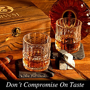 Gifts for Men Dad Husband Whiskey Glasses Set Chilling Stones Gifts for Birthday Boyfriend Christmas Fathers Day Festival Anniversary Retirement