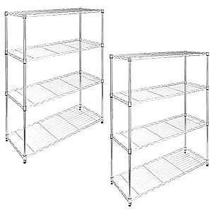 YSSOA 4-Tier Heavy Duty Storage Shelving Unit,Chrome,36L x 14W x 54H inch,2-Pack