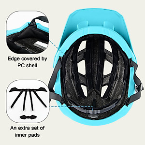 OUWOR Road & Mountain Bike MTB Helmet for Adult Men Women Youth, with Removable Visor and Adjustable Dial (Camouflage Green)