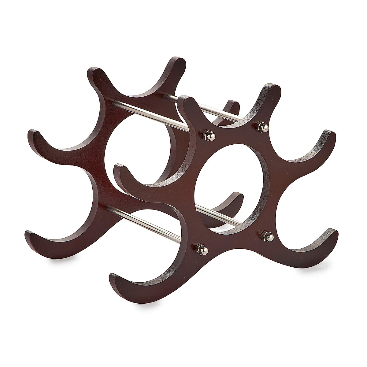 AdirHome Wooden Wine Rack - 6 Bottle (Cherry)