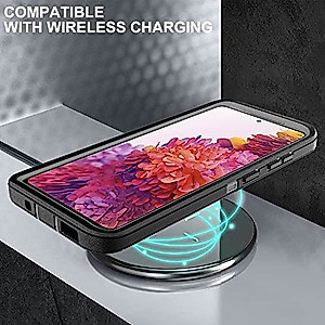 Samsung Galaxy S20 FE 5G Case - HONG-AMY 3-in-1 Heavy Duty Shockproof Protection with 2 Tempered Glass Screen Protectors (Black/Grey)