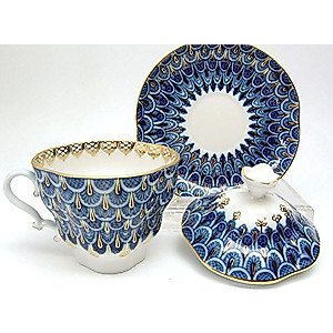 Lomonosov Porcelain Tea Maker Forget-me-not Tea Cup with Lid and Saucer