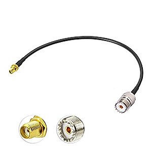 Bingfu Ham Radio Antenna Adapter SMA Female to UHF SO239 Female RG58 Coaxial Jumper Cable 30cm 12 inch for Ham Two Way Radio Walkie Talkie Kenwood Wouxun Baofeng BF-F8HP UV-5R UV-82 BF-888S GT-3