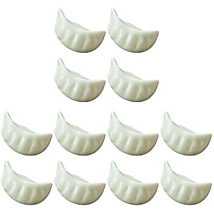 Ceramic Chopstick Holder Rest 12Pcs Ceramic Dumplings Chopsticks Rest Holders, Chopstick Rest Spoon Fork Stand Holder (Dumpling appearance) Porcelain Chopsticks Rest