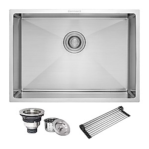 Gaomasck Nano Kitchen Sink,30 Inch Undermount Sink,Single Bowl Kitchen Sink,16 Gauge Stainless Steel Sink,Standard High-end Handmade For Kitchen Sink,2 Item Kitchen Sink Set