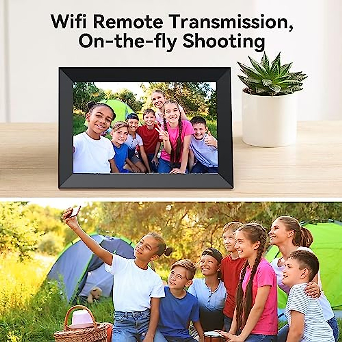 Apofial 2 Pack Digital Picture Frame 10.1 Inch WiFi Digital Photo Frame 1280 * 800 HD IPS Touch Screen Smart Cloud Photo Frame, Auto-Rotate, Share Photos and Videos Instantly via Email or App