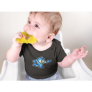 Pop Threads Mega Man 8 Bit Running Baby Bodysuit Boy Megaman Video Game Girl Infant Gifts Light Blue 6M