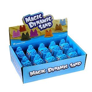 Dynamic Play Sand Art [10 Pack] Arts and Crafts for Kids | Multi Color Combo Kit Play Sand with Castle Molds Containers | Stress Relief Toys for Kids and Adults | Party Favors