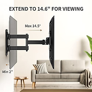AM alphamount TV Wall Mount Bracket Full Motion for Most 13-39 inch TVs Monitors with 360° Rotation Articulating Swivel Extension Arms and Tilt, Hold TV up to 44lbs Max VESA 200x200mm