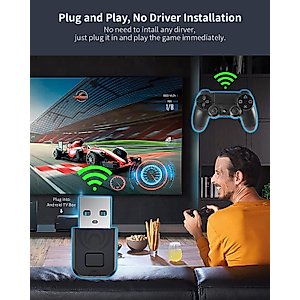 AOLION Bluetooth Adapter for PS4/PS5/Switch, Wireless Controller Adapter, Compatible with PS4, PS5, Switch, Windows PC, Android TV Box, Steam
