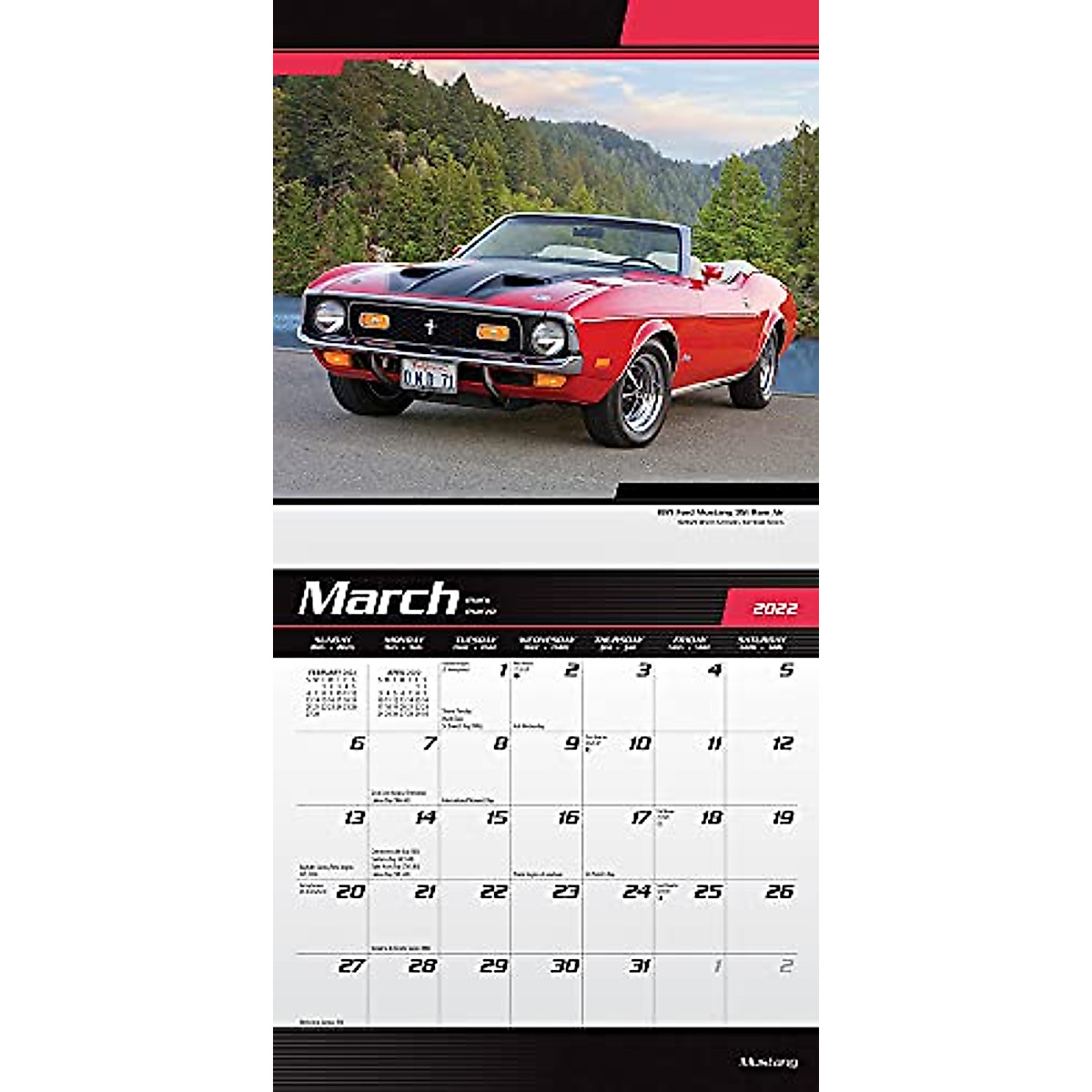 Mustang OFFICIAL 2022 7 x 7 Inch Monthly Mini Wall Calendar with Foil Stamped Cover, Ford Motor Muscle Car