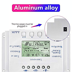 Fuhuihe Solar Charge Controller 10A MPPT T10A 12V 24V for Max 48V Input with Load Dual Timer Control Solar Regulator for Street LightingCompatible MPPT + PWM Charging Mode