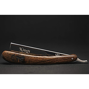 Cut Throat Straight Razor for Men by KING'S CUT THROAT ® - Men’s Cutthroat Shaving Straight Slider – Leather Travel Pouch and Velvet Kit Bag Included – Essential Male Grooming Accessory for Beards