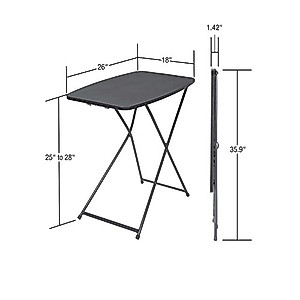 COSCO Multi-Purpose, Adjustable Height Personal Folding Activity Table, 2 Pack, Black