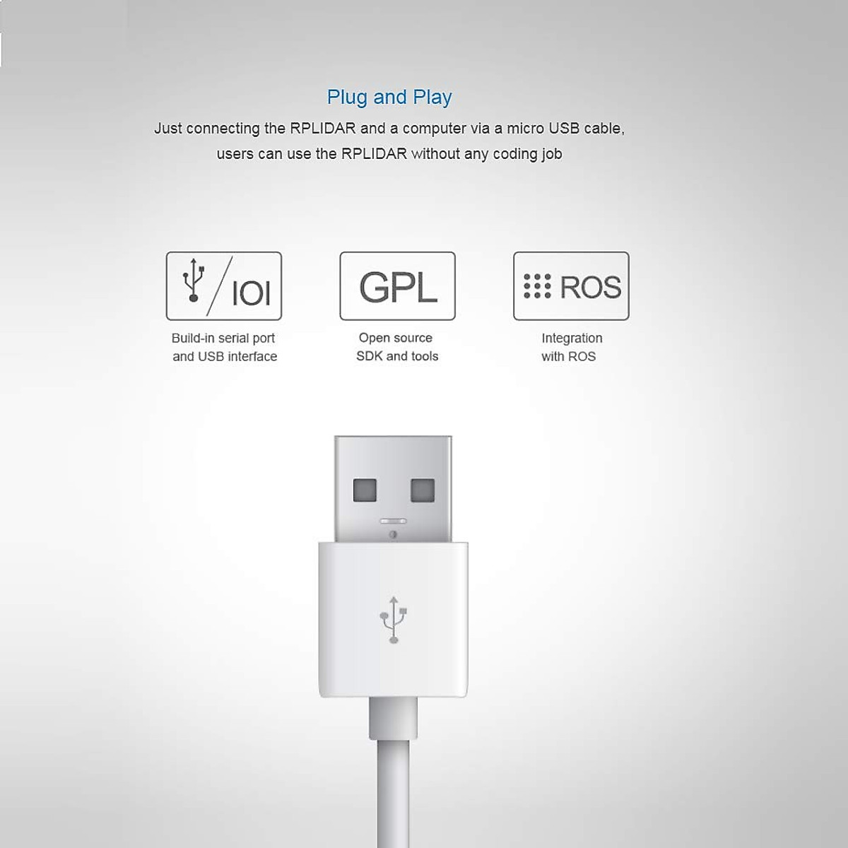 Slamtec RPLIDAR A1M8-R6 with MX1.25 to 2.54 Dupont Wire kit, 2D LIDAR Sensor 360 Degree Scanning Radius, for Bstacle Avoidance and Navigation of Robots