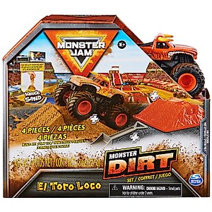 Monster Jam, El Toro Loco Monster Dirt 8oz Starter Set and Official 1:64 Scale Die-Cast Monster Truck, Kids Toys for Boys Ages 3 and up