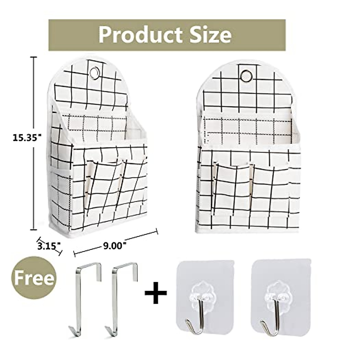 8 Pack Wall Hanging Storage Bag with Pockets, Over The Door Organizer Foldable Bags with Hooks for Bathroom Bedroom Kitchen Rv Storage and Organization