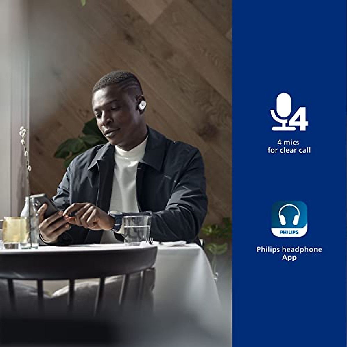 PHILIPS Fidelio T1 True Wireless Headphones with Active Noise Canceling Pro+, Audiophile Quality, White