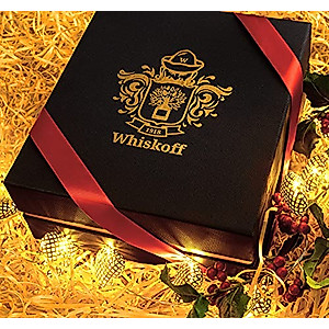 𝗟𝗨𝗫𝗨𝗥𝗬 Gifts For Men Dad - Crystal Whiskey Glasses - Set of 4 Rocks Glasses in Satin-Lined Gift Box - Old Fashioned Whisky Lowball Bar Tumblers Barware for Drinking Bourbon, Scotch, Whisky