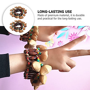 MILISTEN 2pcs Nuts Shell Bracelet frican Tribal Style Nuts Shell Bracelet Nut Handbell Percussion Accessories Musical Instrument for Women